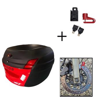 Baú Bauleto 34l Awa + Cadeado Trava Disco Moto Antifurto - Baú para ...