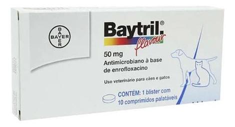 Baytril Flavour 50mg Cães Gatos Bayer C/ 10 Comprimidos - Farmácia Pet ...