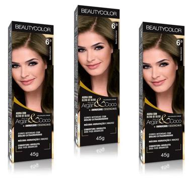 Beauty Color Tintura 8.0 LOURO ESCURO 45gr (03 Unidades) Cores Normais ...