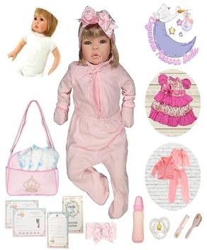 Bebê Reborn Alive Realista Enxoval Rosa Membro de Silicone - Cegonha ...