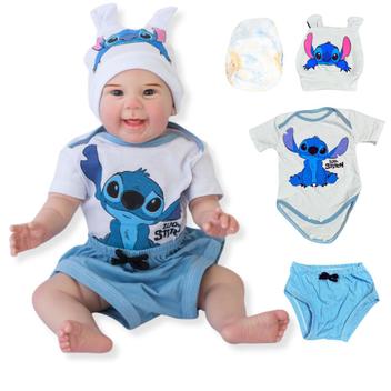 Bebê Reborn Boneco Menino Realista Stitch Original Articulado Corpo de ...