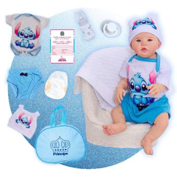 Bebê Reborn Boneco Realista Abigail Stitch RecémNascido Bolsa ...