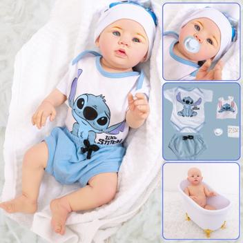 Bebê Reborn Boneco Realista RecémNascido Abigail Stitch Corpinho Em ...