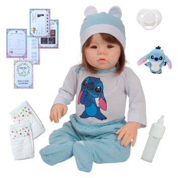 Bebê Reborn Menina com Acessórios e Pelúcia Stitch - Cegonha Reborn ...