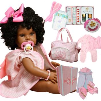 Bebe Reborn Negra Silicone Barato Pronta Entrega Lol Boneca Bebê ...