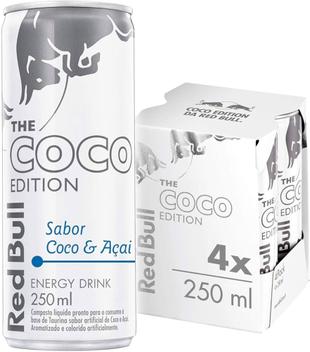 Bebida Energética Red Bull Coco Edition - Coco e Açaí 250ml 4 Unidades ...