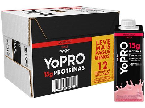 Bebida Láctea UHT 15g de Proteínas Danone YoPRO Morango Zero Açúcar ...