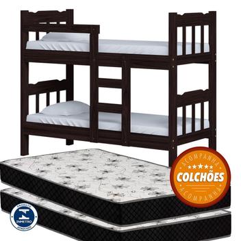 Beliche Perola + 02 Colchões D20 88x188x12 Cor Preto - Nemargi ...