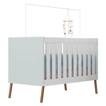 Berço Americano Retrô Bibi Branco Acetinado Azul - Móveis Estrela ...