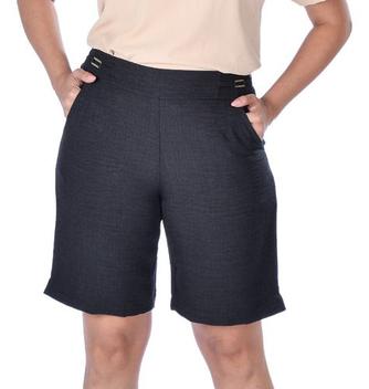 Bermuda Feminina Alfaiataria Tecido Linho Social - EL HABITO CASUAL ...