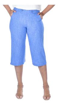 Bermuda Pantacourt Feminina Alfaiataria Tecido Linho Social - EL HABITO ...