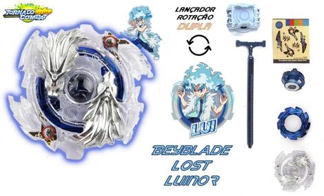 Beyblade Burst Metals C/Lançador Lost Luinor Lui - Conjunto Pião de ...