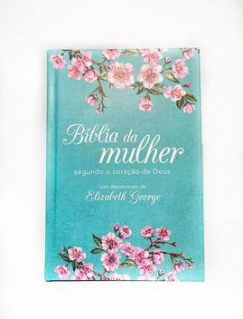 Bíblia Da Mulher com devocional feminino Capa Flores Azul Mulheres Cristãs Uso Devocional Estudo ...