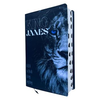 Bíblia King James Leão Ele vive em mim com indice e Letras grandes ...