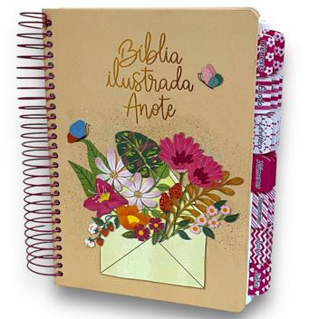BÍBLIA SAGRADA ANOTE ILUSTRADA NVT ESPIRAL COM ABAS ADESIVAS JÁ COLADAS ...