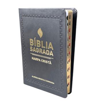 Bíblia sagrada slim com harpa cristã cpad almeida corrigida arc ultra ...