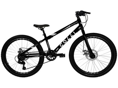Bicicleta ARO 24 Airon Preta com Freio a Disco e 7 Velocidades - Colli ...