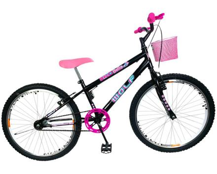 Bicicleta Aro 24 Feminina V-break Com Cesta - ROUTE BIKE - Bicicleta ...
