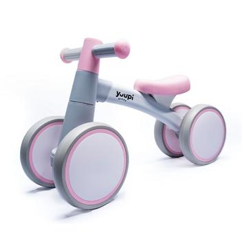 Bicicleta De Equilíbrio Infantil Sem Pedal Rosa 4 Rodas Yuupi ...