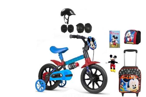 Bicicleta Infantil Mickey Mouse Aro 12 Com 6 Itens - Kall Bike ...