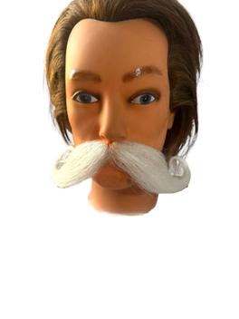 Bigode Falso Realista Branco Grande com pontas Viradas - Blook - Bigode ...
