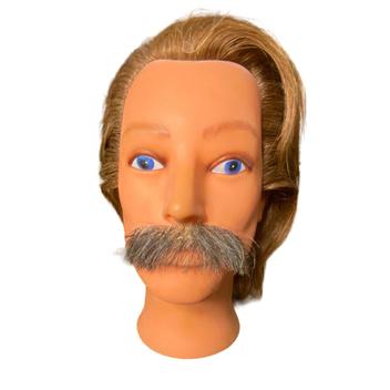 Bigode Grosso Falso Postiço Realista Grisalho + cola - Blook - Bigode ...