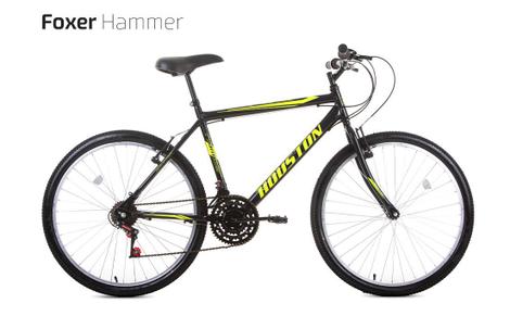 Bike Houston Foxer Hammer Preta Aro 26 com 21 Marchas Freio V-Brake ...