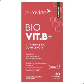Bio Vit B+ Vitaminas do Complexo B 30 Cápsulas Softgel Pura Vida ...