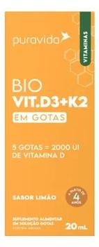BIO VIT. D3_K2 sabor Limão Pura Vida 20ml - Puravida - Vitaminas A-Z ...