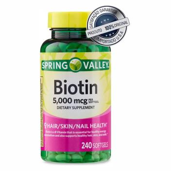 Biotina 5000 Mcg Spring Valley 240 Capsulas Biotin Usa - Biotina ...