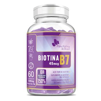 Biotina B7 45mcg Vitamina B7 60 Cápsulas Idr 100% - Flora Nativa do ...