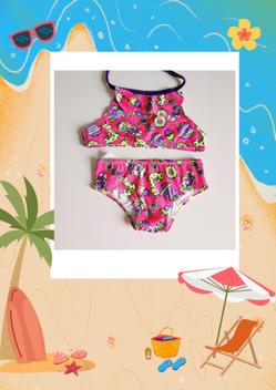 Biquíni Infantil Menina Moda Praia Verão Estampado - Zig Zum - Conjunto ...