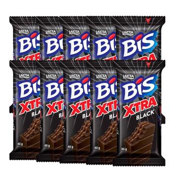 Bis Xtra Black Lacta Kit 10 Unidades De 45G - Chocolate / Barra de ...