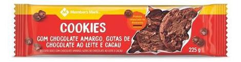 Biscoito Cookies Chocolate Amargo C/ Gotas De Chocolate 225g - members ...