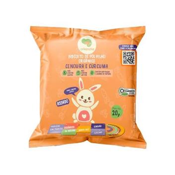 Biscoito de Polvilho Cenoura e Cúrcuma Vegano Orgânico Crilancha 20g - Biscoito / Bolacha ...