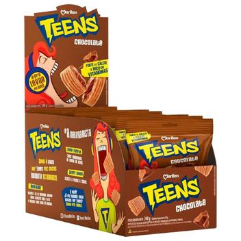 Biscoito Marilan Teens Recheado Chocolate 30g - 12 Embalagens com 8 ...