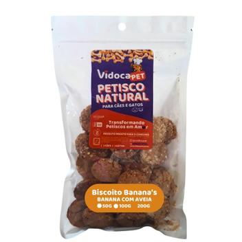 Biscoito Natural Bananas Sabor Banana com Aveia 100g para Cães Petisco ...