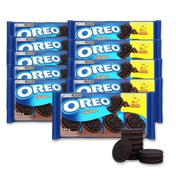 Biscoito Oreo Recheado Chocolate Kit 10 packs de 144g - Biscoito ...