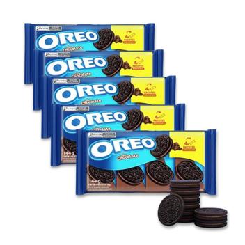Biscoito Oreo Recheado Chocolate Kit 5 Packs De 144G - Biscoito ...