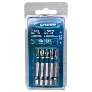 Bits Phillips 1/4 X 1/4 POL 50mm com 5 Peças 15242 GROSS - Jogo de Bits ...