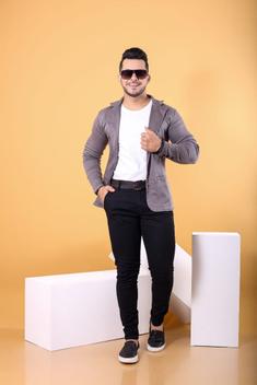 Blazer masculino slim fit cinza claro - DRAGONFLY - Blazer Masculino ...