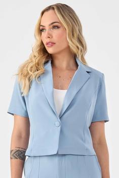 Blazer PKS Alfaiataria Azul Claro - Blazer Feminino - Magazine Luiza