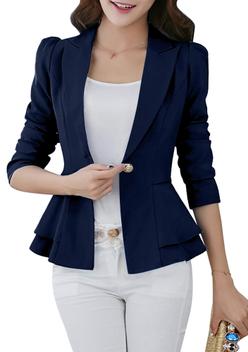 Blazer YMING feminino com botões azul marinho tamanho GG - Blazer ...