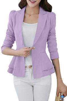 Blazer YMING feminino com botões na frente roxo tamanho S - Blazer ...