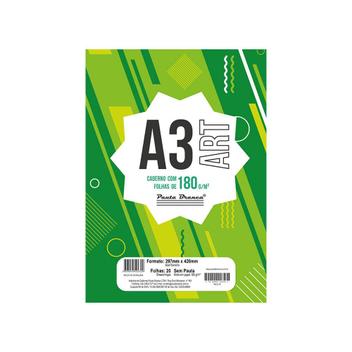 Bloco A3 180g Pauta Branca art com 20 folhas - Bloco de Desenho ...