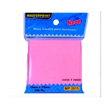Bloco Adesivo Colorido 75x75mm 100 Folhas - Masterprint - Bloco Adesivo ...
