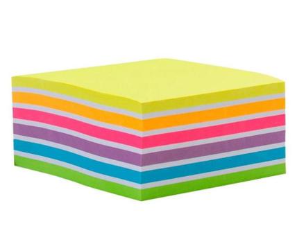 Bloco Adesivo Cubo Arco Íris Neon Com 400 Folhas - Maxprint - Bloco ...