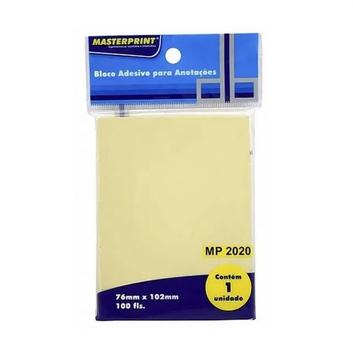 Bloco Adesivo para Anotações 76mm x 102mm Amarelo - Masterprint - Bloco ...