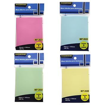 Bloco Adesivo Para Anotações Masterprint 100 Folhas - 76 mm x 102 mm ...