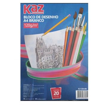 Bloco Branco A4 P/ Desenho 120g/m 20 Fls 210mmx297mm - Kaz - Bloco de ...